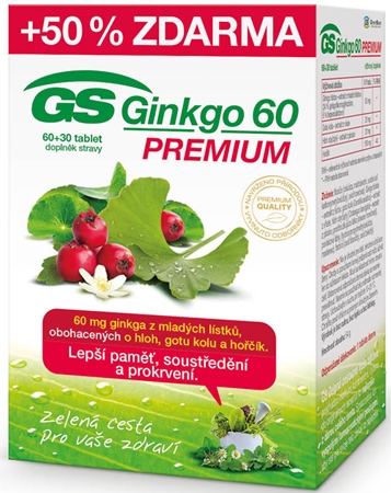 GS Ginkgo 60mg Premium tablets for better physical and mental health ...