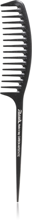 Janeke Carbon Fibre Fashion Comb with a long tail and wavy frame Comb ...