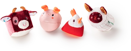 Lilliputiens Set of 4 Textile Shapes Farm rattle | notino.co.uk