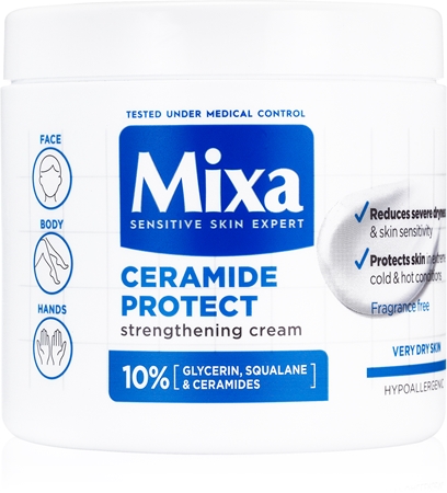 Mixa Ceramide Protect regenerating body cream for sensitive skin ...