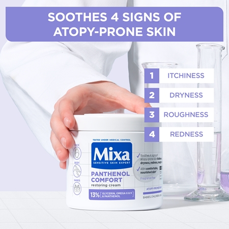 MIXA Panthenol Comfort regenerating body cream for dry and atopic skin ...