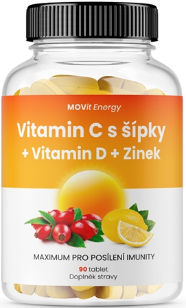 Movit Energy Vitamín C 1200 mg so šípkami + Vitamín D + Zinok PREMIUM ...
