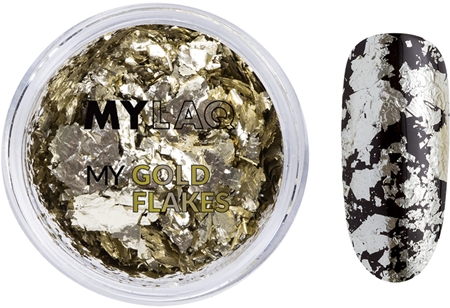 MYLAQ My Flakes Gold kullast plaadid küüntele | notino.ee