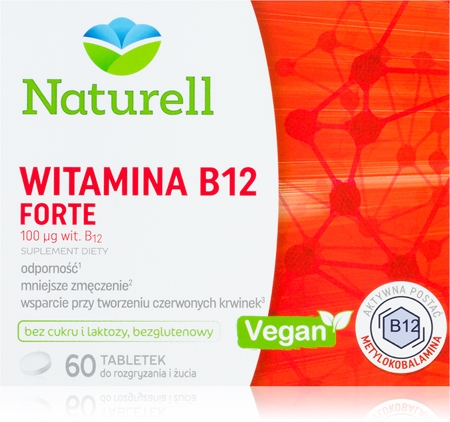 Naturell Witamina B12 forte tabletki na wsparcie prawidłowego tworzenia ...