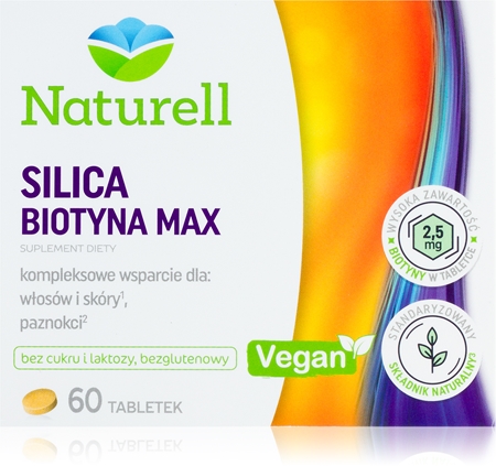 Naturell Silica Biotyna Max tabletki piękne włosy, skóra i paznokcie