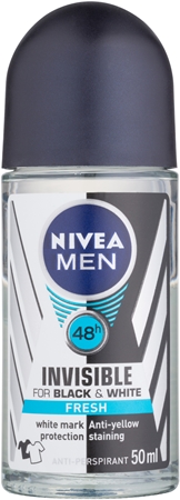 NIVEA MEN Invisible Black & White roll-on antiperspirant for men ...