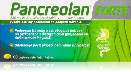 Pancreolan Pancreolan Forte 220mg enterosolventné tablety na podporu ...