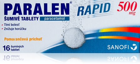Paralen Rapid 500mg pomaranč šumivé tablety pri chrípke a prechladnutí ...