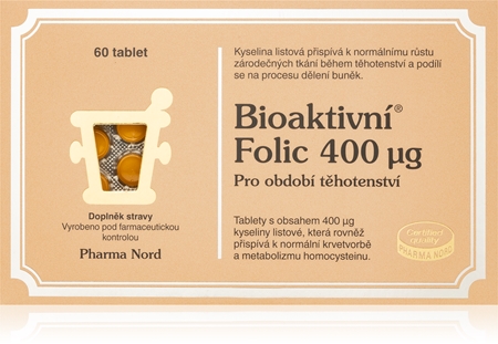 Pharma Nord Bioaktivní Folic Tabletten zur Unterstützung der ...