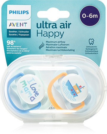 Philips Avent Soother Ultra Air Happy 0 - 6 m dummy | notino.co.uk