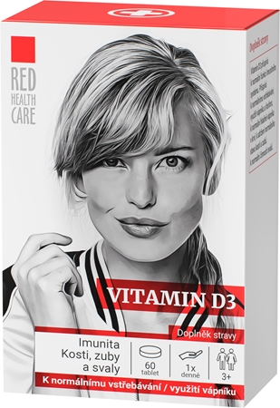 Red Health Care Vitamin D3 1000 I.U. tablety pro podporu imunity ...