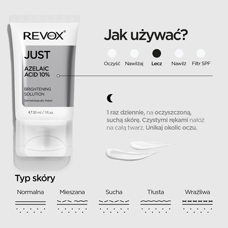 Revox B77 JUST Azelaic Acid 10% emulsja rozświetlająca do twarzy