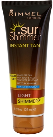 Rimmel Sun Shimmer Instant Tan Wash Off Self - Tanning Gel with Glitter ...