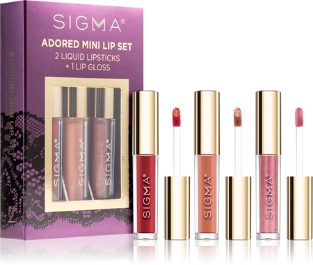 Sigma Beauty Magnifique Adored Mini Lip Set Gift Set (for Lips ...