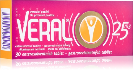 Veral Veral 25 mg enterosolventní tablety ke snížení horečky a tlumení ...