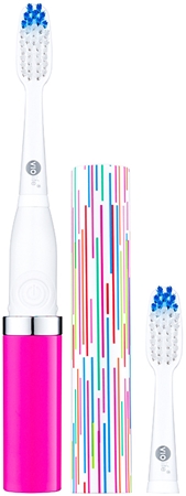 Violife Slim Sonic Tickled Pink Battery-Powered Sonic Toothbrush with ...