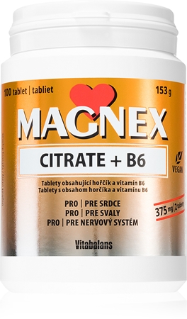 VITABALANS Magnex citrate 375mg+B6 tablety pro zdravé srdce a cévy ...