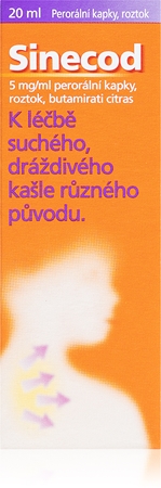 Sinecod Sinecod 5mg/ml perorální kapky, roztok na suchý dráždivý kašel ...