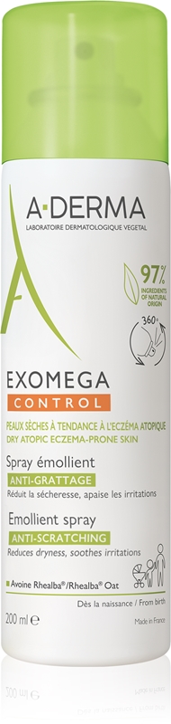 A-Derma Exomega Control Emollient spray fortifying moisturiser for the ...