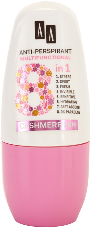 AA Cosmetics Multifunctional Cashmere 24H anti-transpirant roll-on 8 en ...