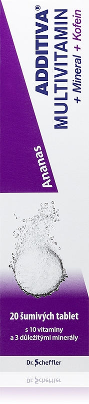 Additiva Multivitamin + Mineral + Kofein Ananas šumivé tablety | notino.sk