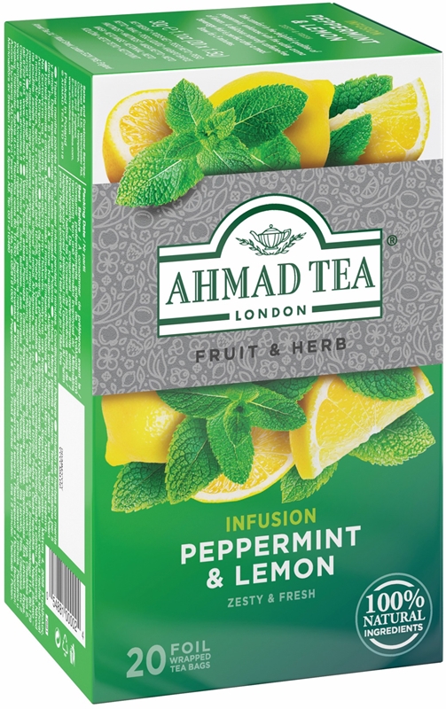 Ahmad Tea Peppermint & Lemon Pfefferminztee mit Zitrone und ...