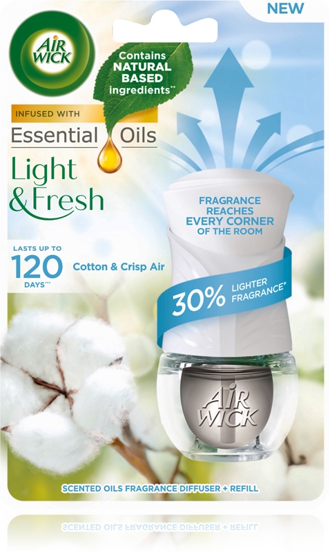 Air Wick Light & Fresh Cotton & Crisp Air elektrisk luftfrisker Med genopfyldning | Dufte til ...