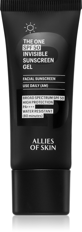 Allies of Skin Deluxe The One SPF 50 Invisible Sunscreen Gel Face Sun ...
