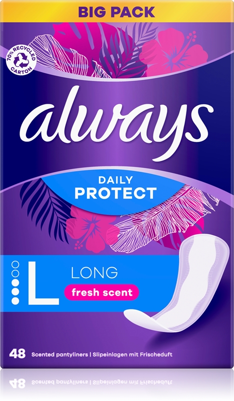 Always Daily Protect Long Fresh Scent panty liners with fragrance ...