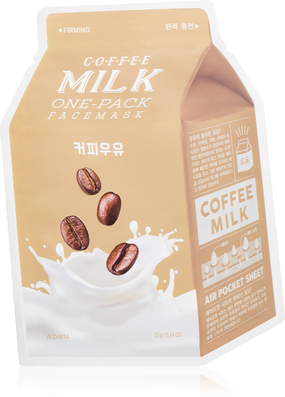 A’pieu One-Pack Milk Mask Coffee plátýnková maska s hydratačním a ...