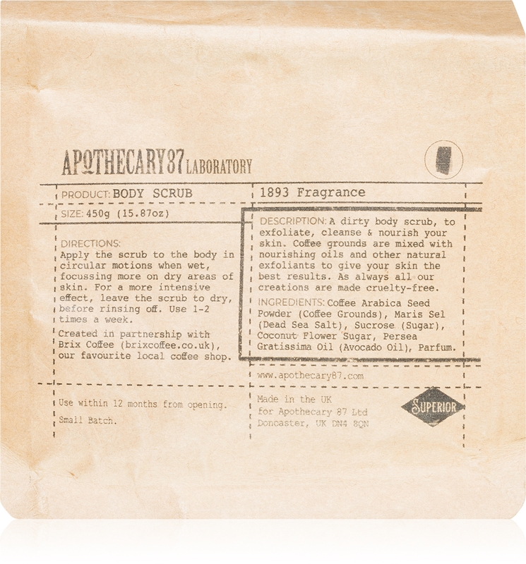 Apothecary 87 1893 Body Scrub Body scrub voor Mannen | notino.nl