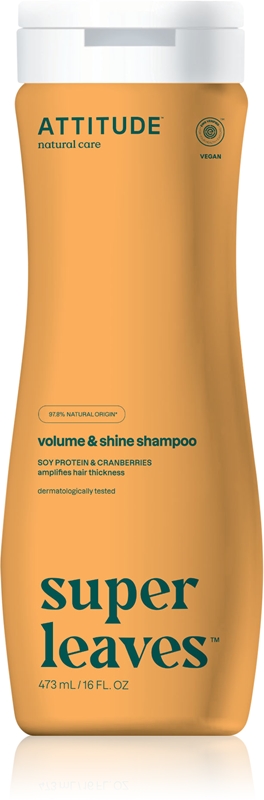 Attitude Super Leaves Volume & Shine Natural Shampoo with detoxifying ...