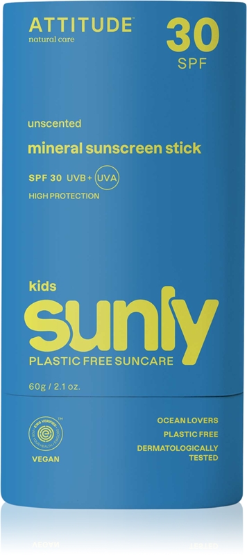 Attitude Sunly Kids Sunscreen Stick mineral sun cream in a stick ...
