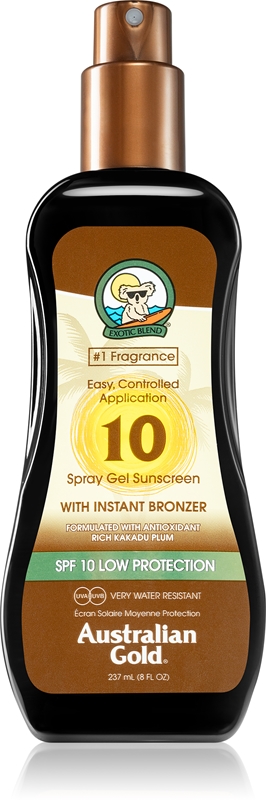 Australian Gold Spray Gel Sunscreen With Instant Bronzer ochranný sprej ...