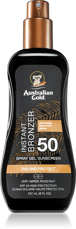 Australian Gold Spray Gel Sunscreen With Instant Bronzer Bronzing Spray ...