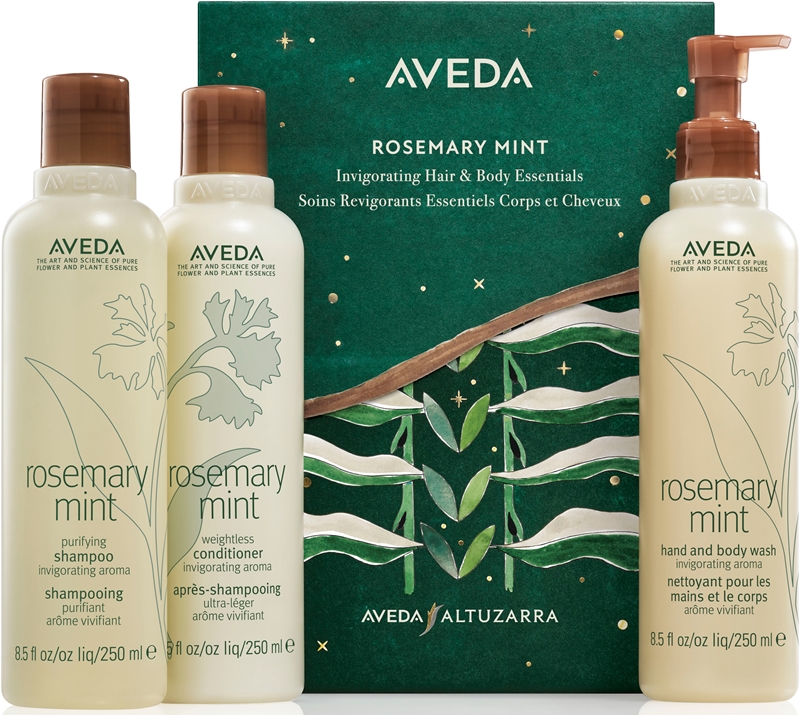 Aveda Holiday Rosemary Mint Invigorating Essentials Gift Set (for body ...