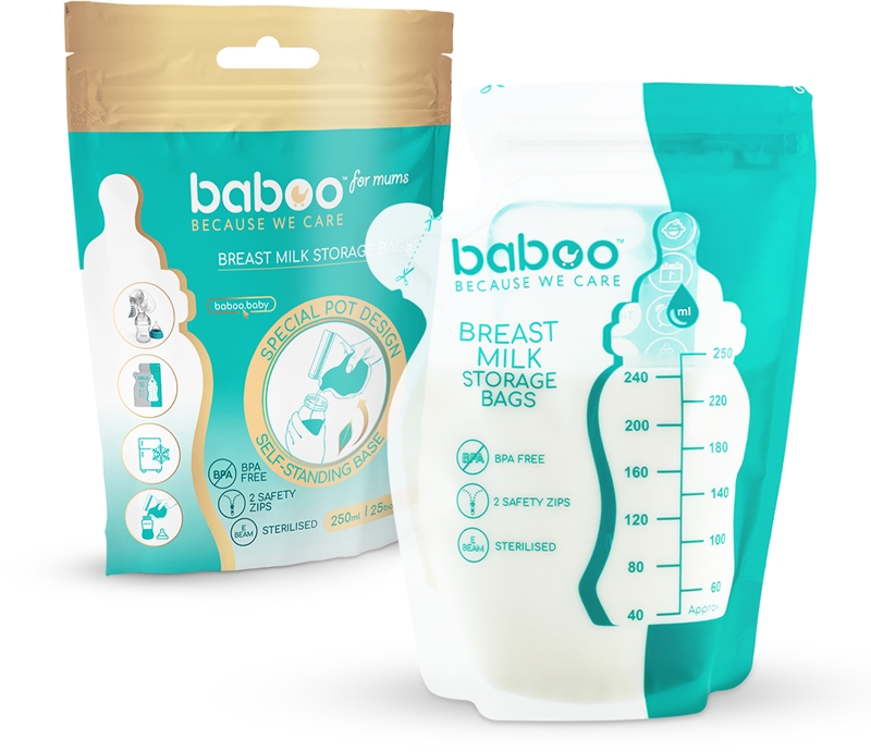 Baboo Breast Milk Storage Bags vrecúška na uchovanie materského mlieka ...