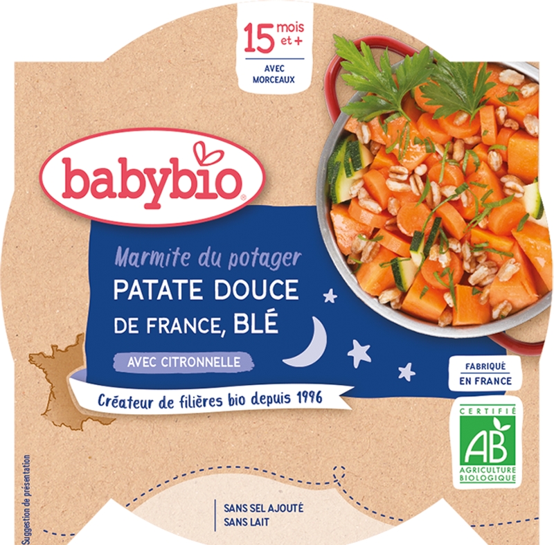Babybio BIO sladké zemiaky, mrkva, cuketa s citrónovou trávou detský ...