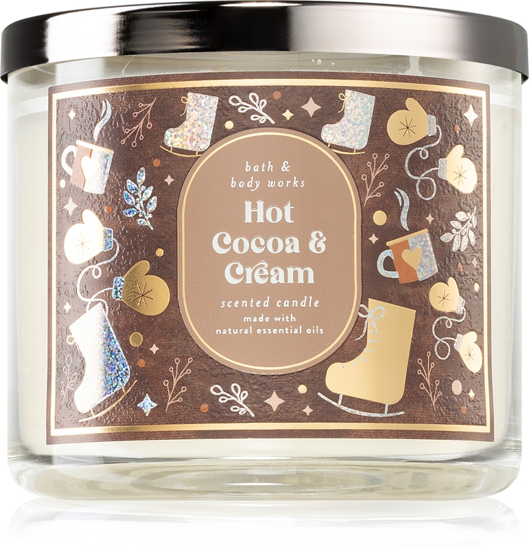Bath & Body Works Hot Cocoa & Cream scented candle With Essential Oils ...