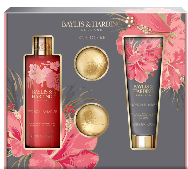 Baylis & Harding Boudoire Tropical Paradise gift set for the body Banana, Peach & Orange Blossom ...