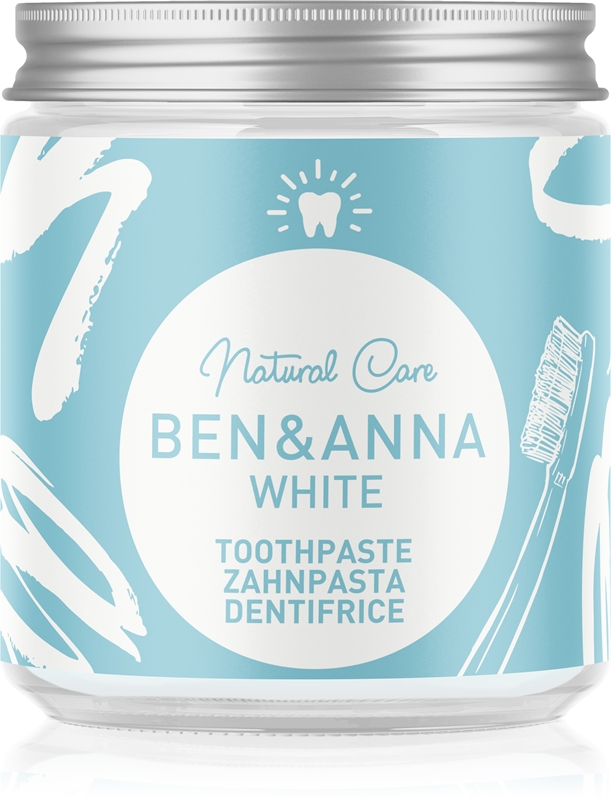 BEN&ANNA Natural Toothpaste White tandpasta in een glazen pot met ...