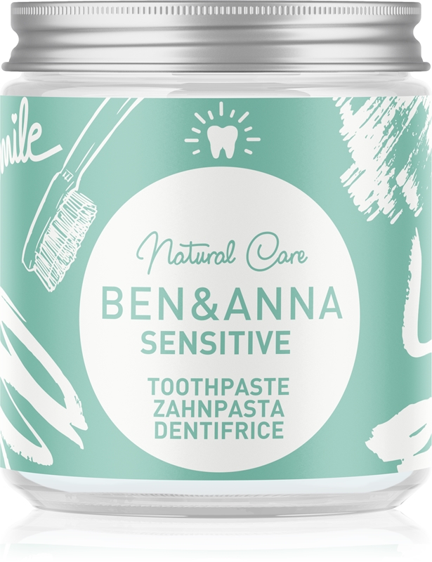 BEN&ANNA Natural Toothpaste Sensitive dantų pasta stikliniame indelyje ...
