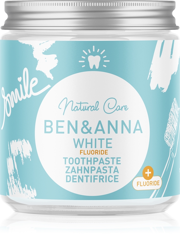 BEN&ANNA Natural Toothpaste White Fluoride toothpaste in a glass ...