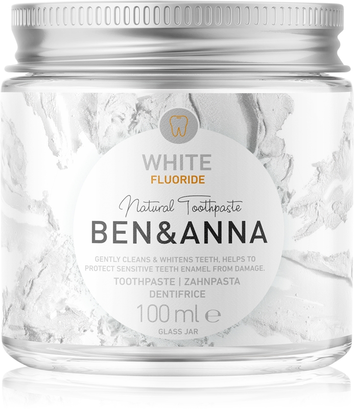 BEN&ANNA Natural Toothpaste White Fluoride toothpaste in a glass ...