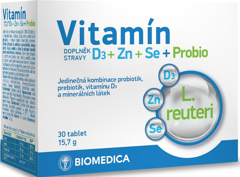 Biomedica Vitamin D3 + Zn + Se + Probio complément alimentaire aux ...