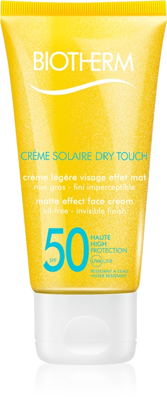 Biotherm Crème Solaire Dry Touch Matte Sunscreen On Your Face SPF 50 ...