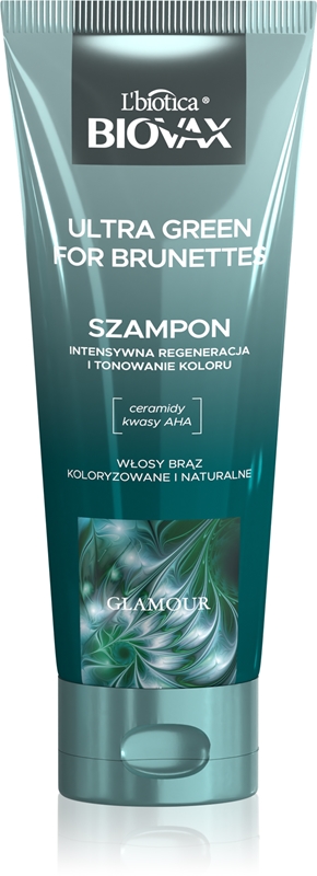 Biovax Glamour Ultra Green For Brunettes regenerating shampoo for brown ...