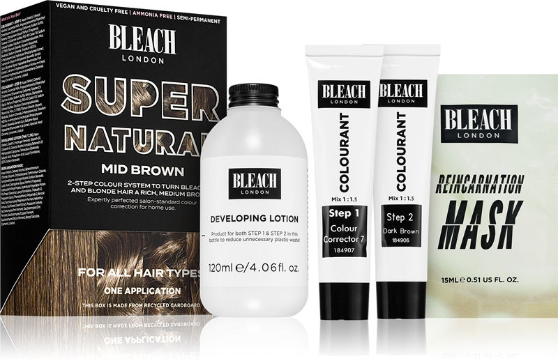 Bleach London Super Natural Mid Brown semi-permanent hair dye | notino.ie