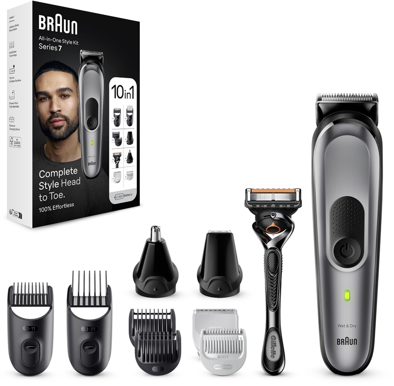 Braun All-In-One Series 7 kit de coiffure pour les cheveux, la barbe et ...