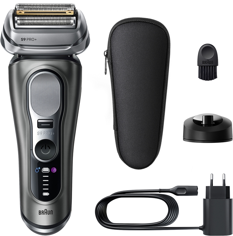 Braun Series 9 PRO+ 9615s electric shaver with a charging stand ...